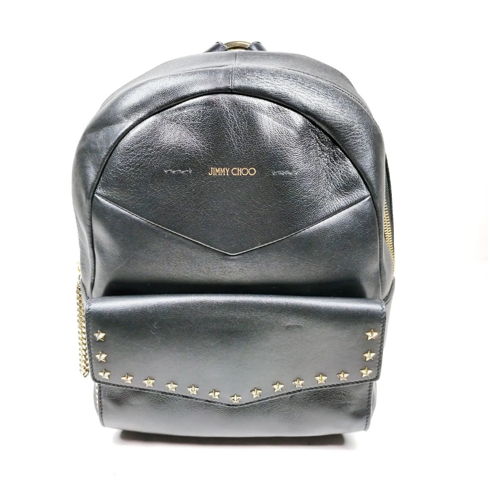 Jimmy Choo Black Leather Rucksack Backpack - Gem